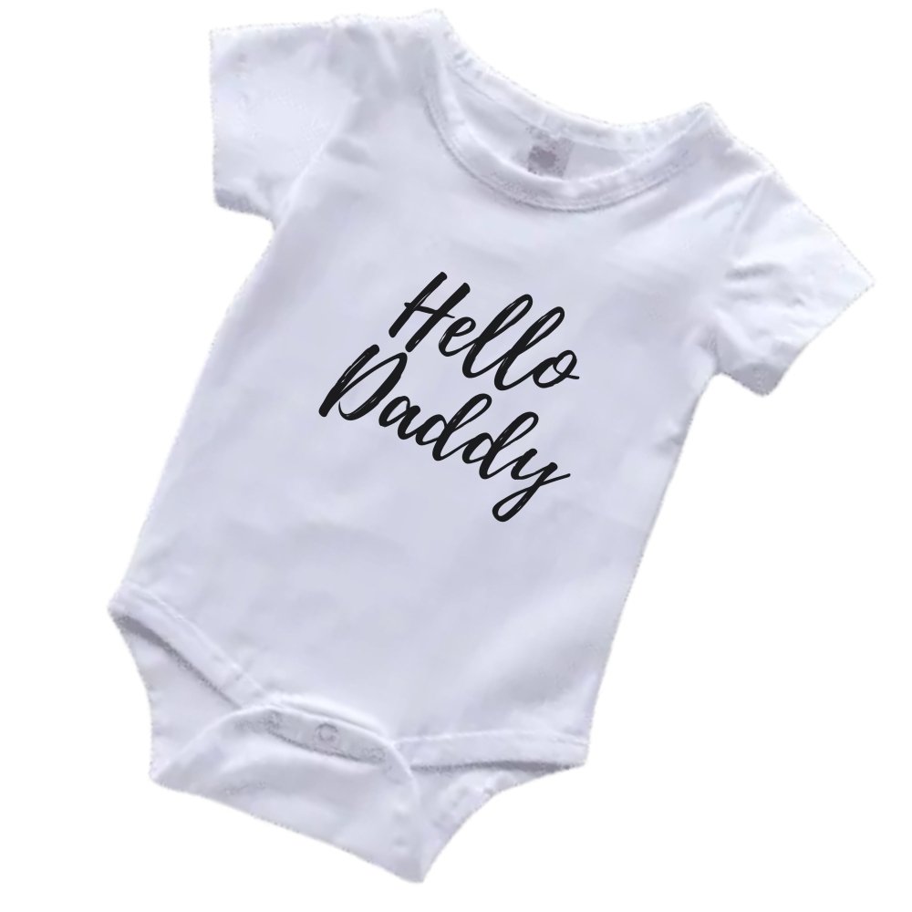 Hello Daddy Baby Grow- Baby Announcement – Love and Labels