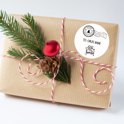 Personalised From Santa Christmas Stickers Australia – Love and Labels