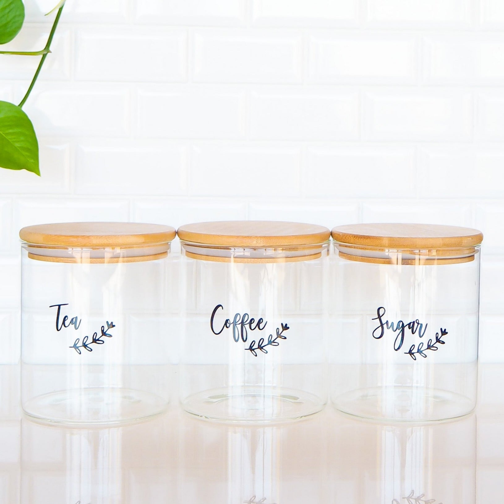 Custom Kitchen Labels, Tea Coffee Sugar Canisters- Love and Labels