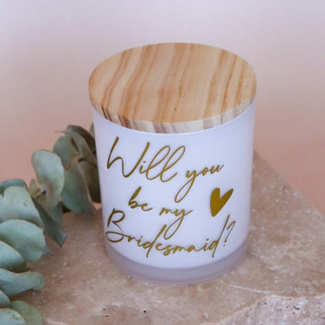 Personalised Bridesmaids Proposal Candle – Love and Labels