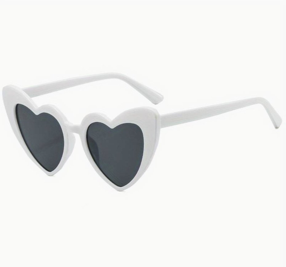 White Heart Shaped Glasses for Bridesmaids - Love + Labels – Love and ...