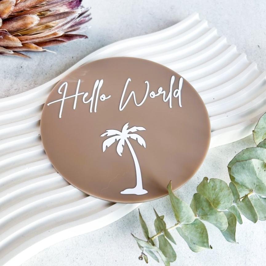 Hello World Baby Announcement Disc - Love and Labels