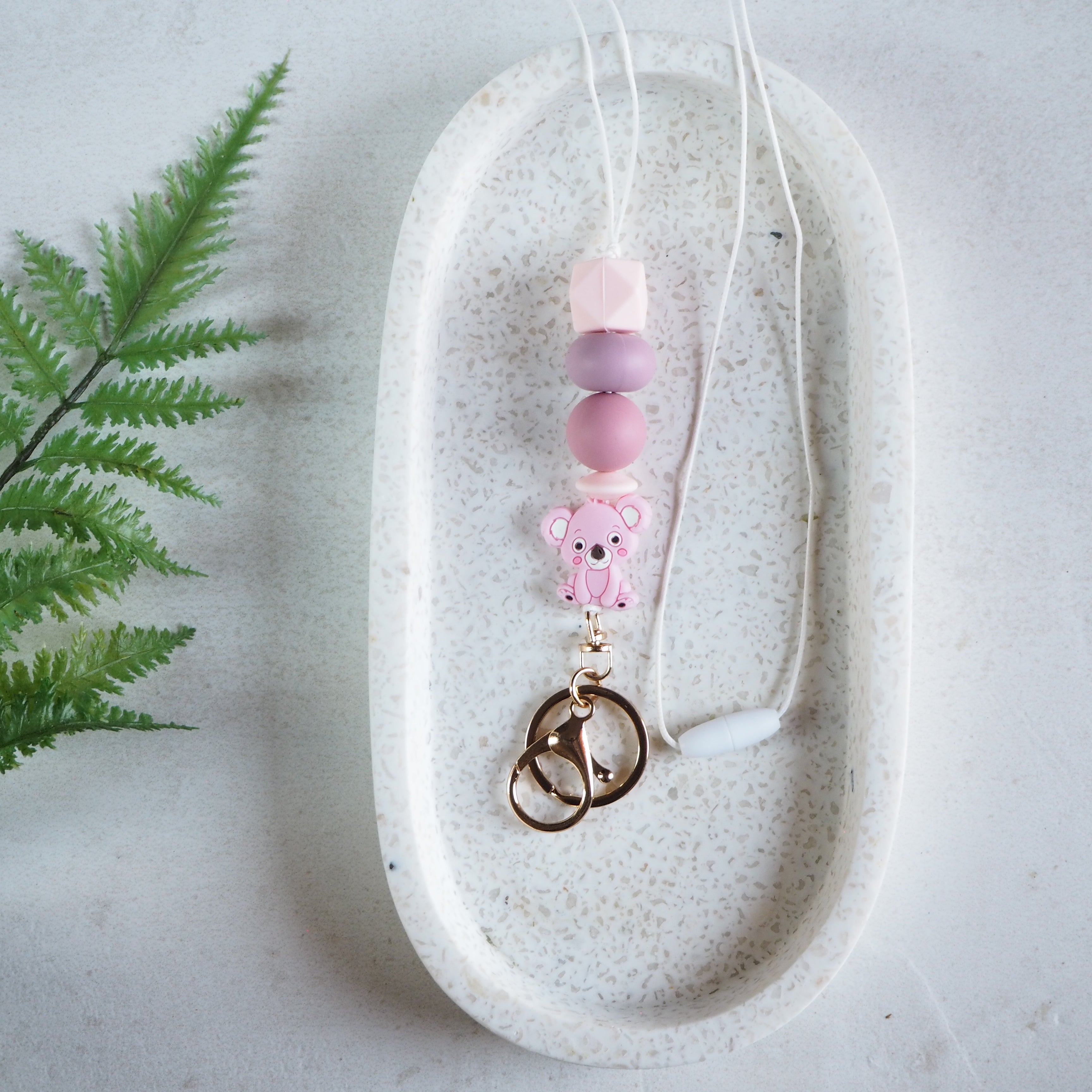 Cute Pink Koala Beaded Lanyards Australia - Love and Labels