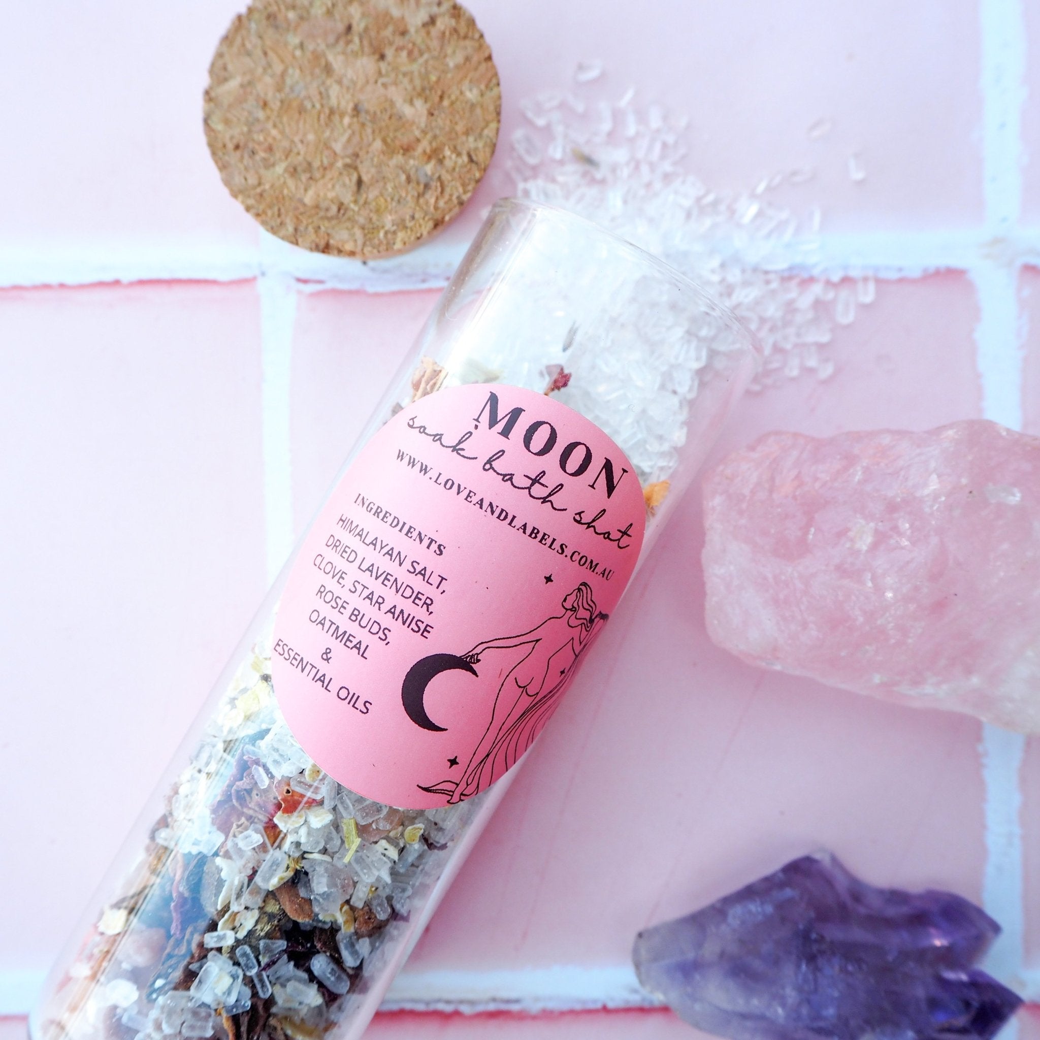 Moon Ritual Bath Salts Test Tube - Love and Labels