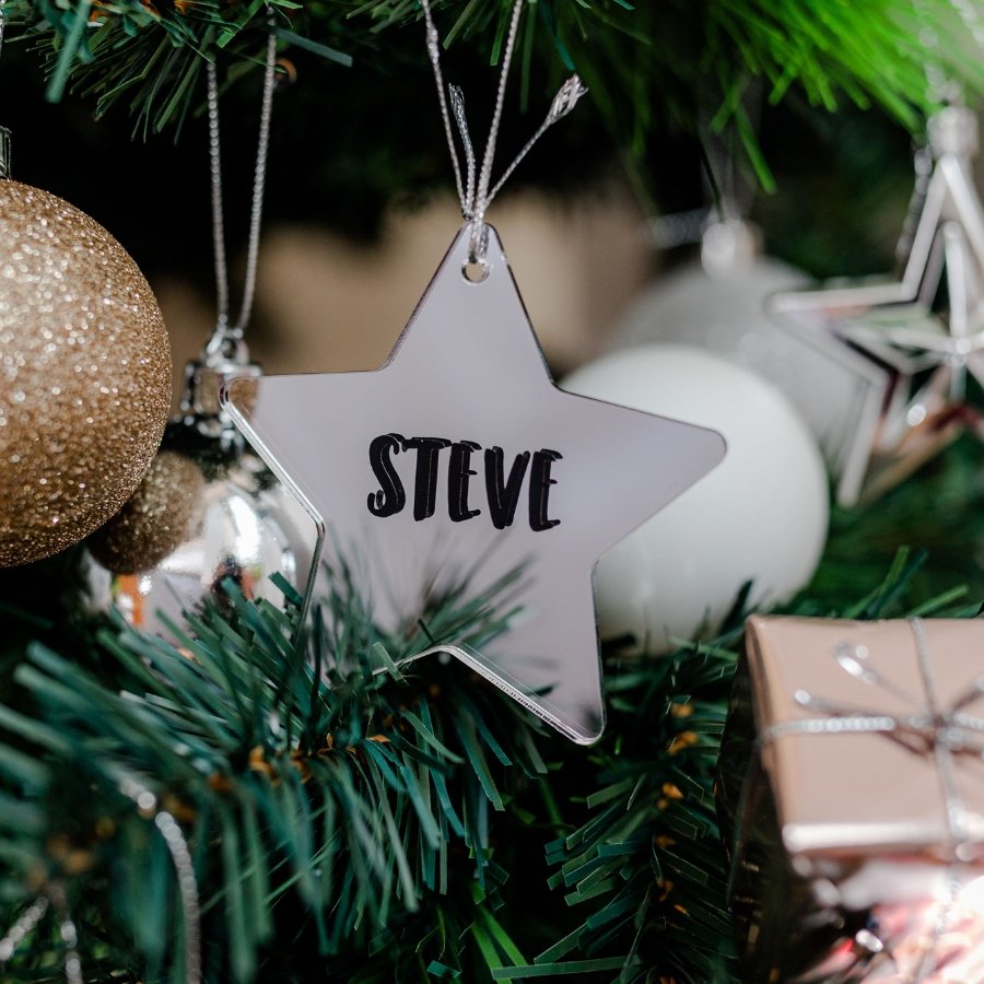 Christmas Star Baubles Personalised - Love and Labels