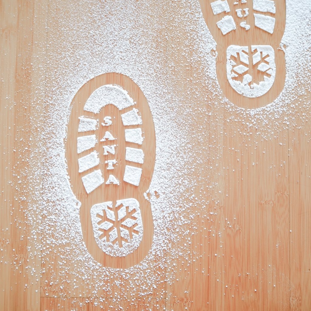 Santa's Footprint Stencil for Kids – Love and Labels