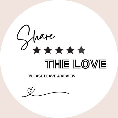 Share the Love Reviews Sicker Design for Small Business – Love and Labels